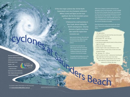 Saunders Beach Cyclone Story Sign | Saunders Beach, Queensland, Australia